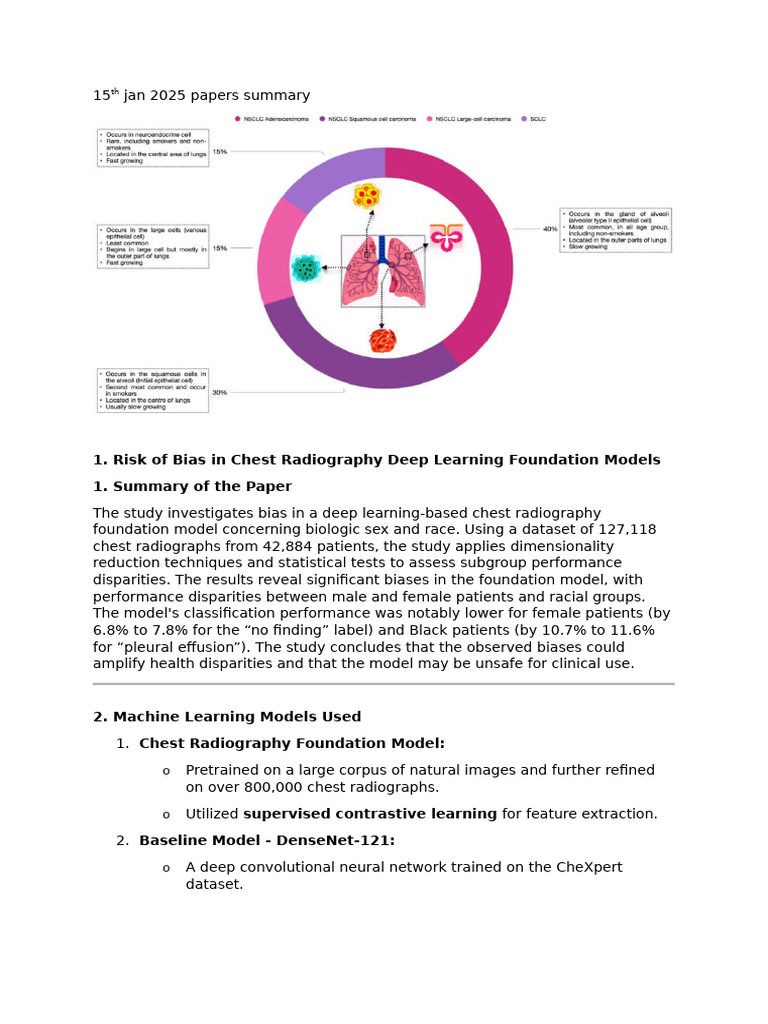Lung Cancer Lit Reiew Papers Summary | PDF | Deep Learning | Machine ...