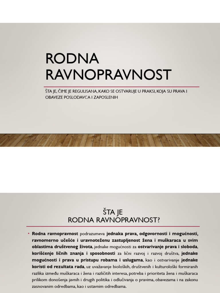 Rodna Ravnopravnost | PDF