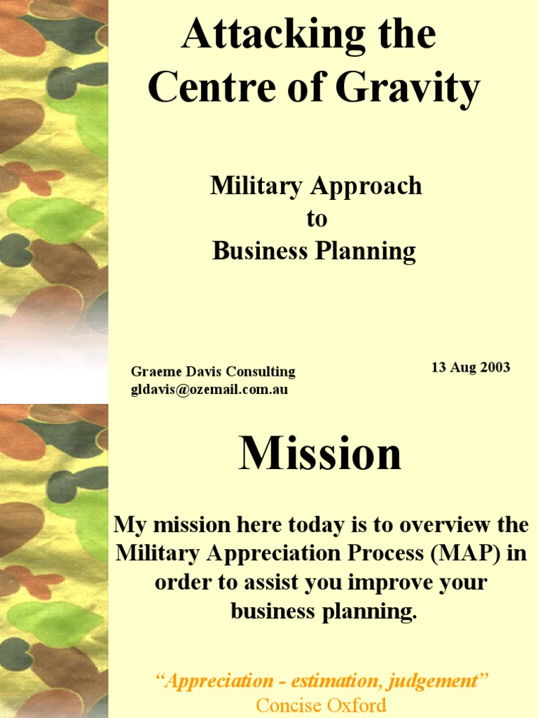 COG Analysis in Business Planning | PDF | Situation Awareness | Logistics