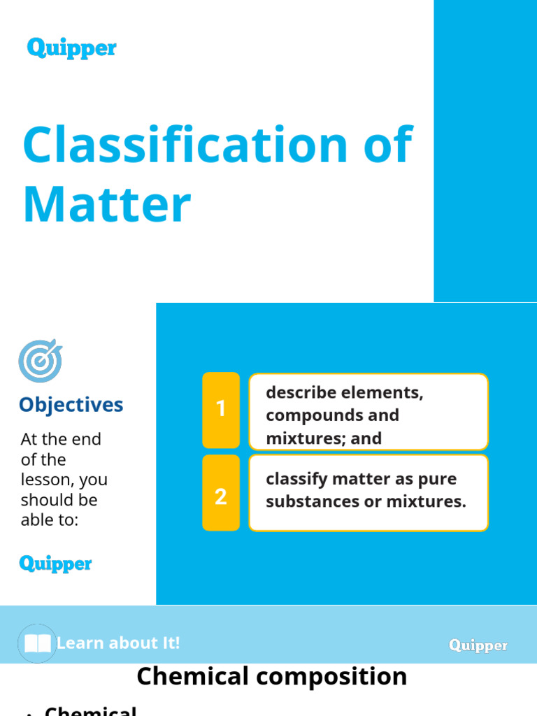 Science 6 1.2 Classification of Matter | PDF | Mixture | Chemical ...