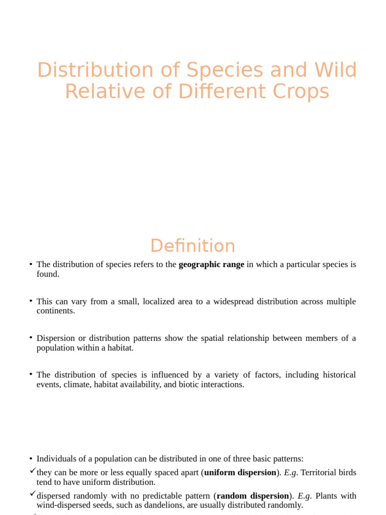 Species Distribution and Crop Wild Relatives | PDF | Crops | Agronomy