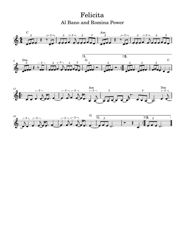 Felicita Sheet Music PDF | PDF