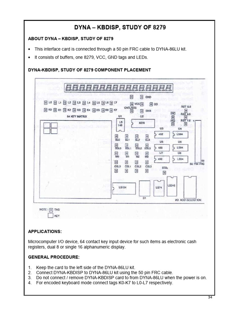 DYNA-KBDISP 8279 Interface Guide | PDF | Computer Keyboard | Input/Output