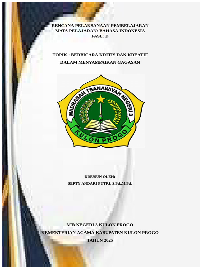 RPP Bindo Teks Pidato_PjBL | PDF