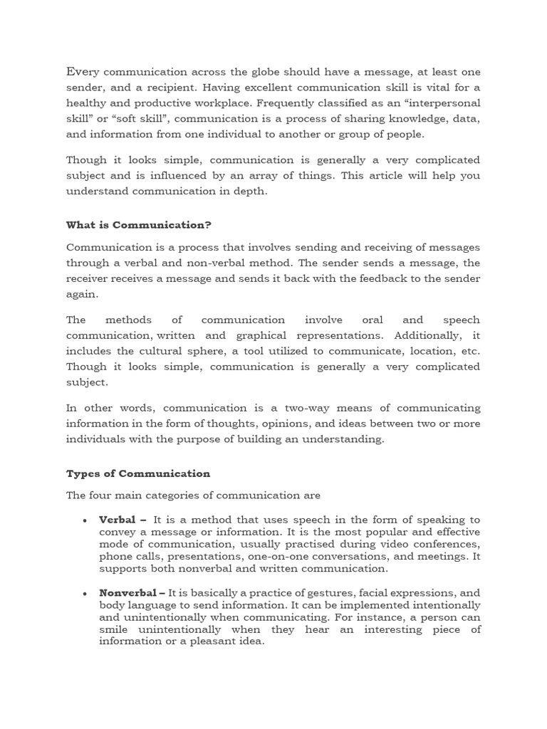 Understanding Communication Skills | PDF | Nonverbal Communication ...