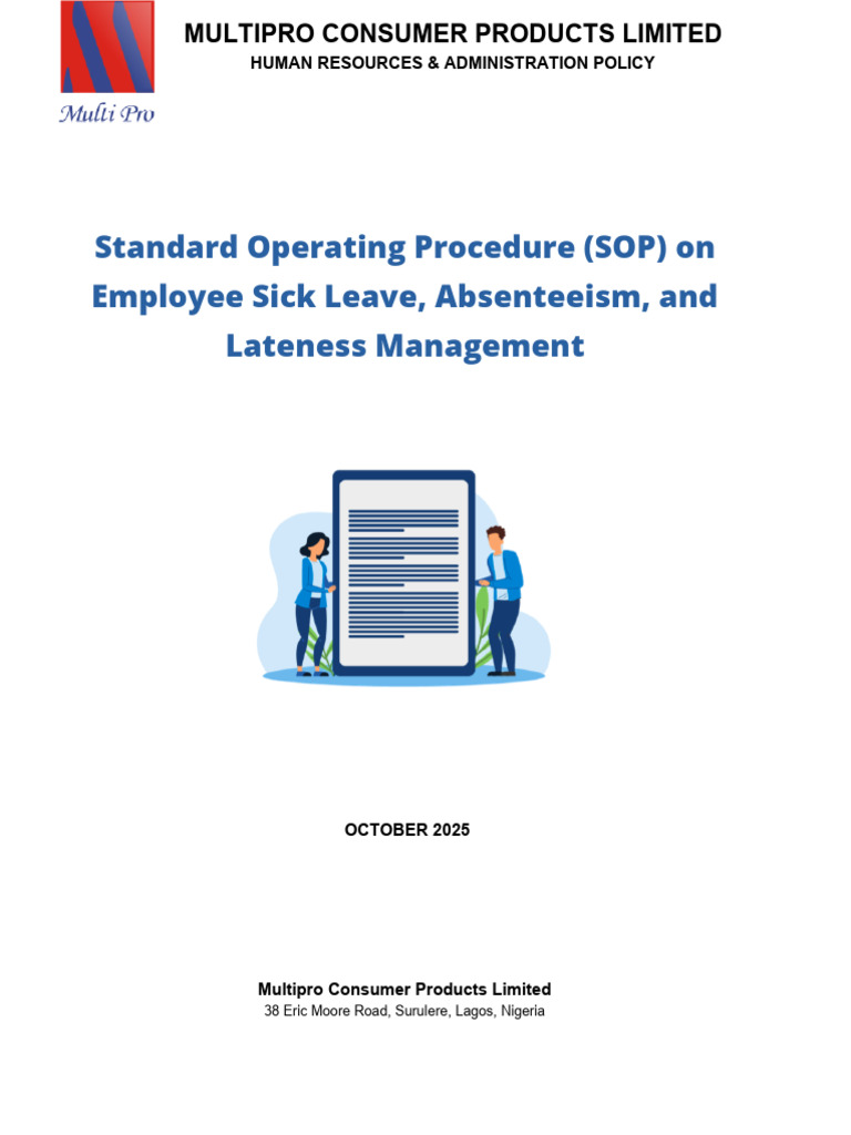 Employee Sick Leave and Absenteeism SOP | PDF | Sick Leave | Employment