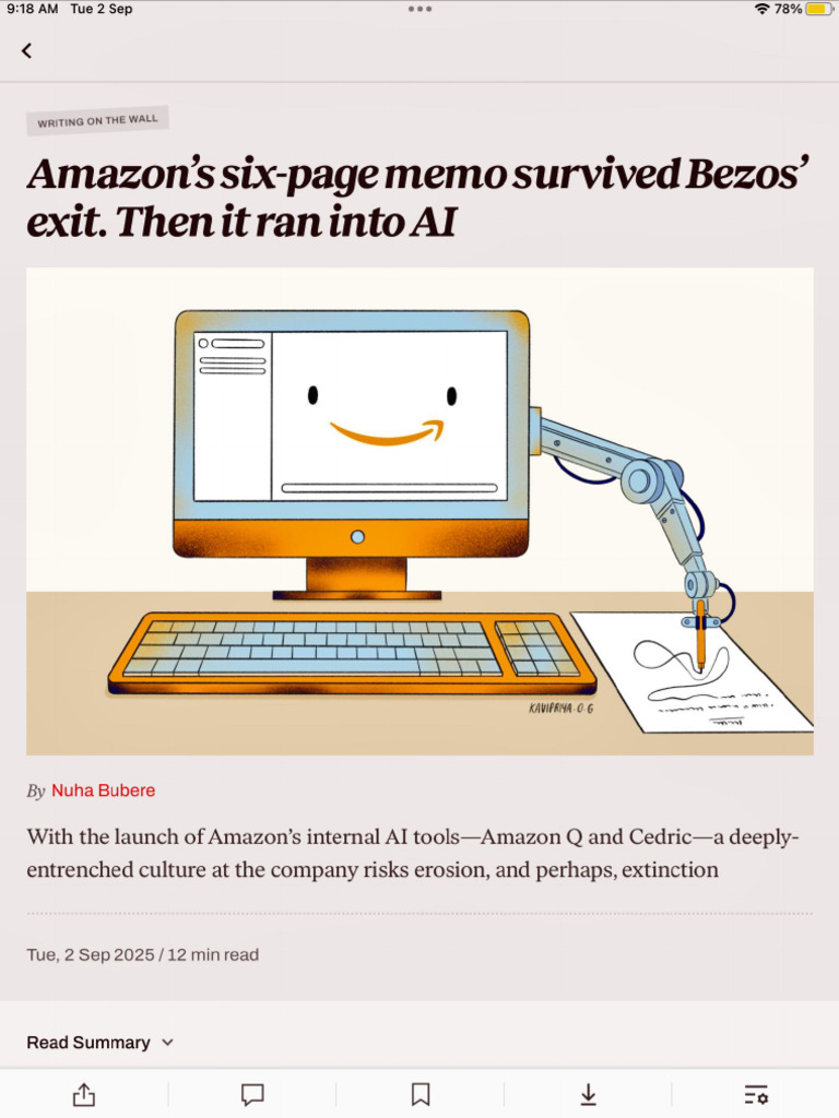 Amazon's Six-Page Memo Survived Bezos' Exit. Then It Ran Into AI - The ...