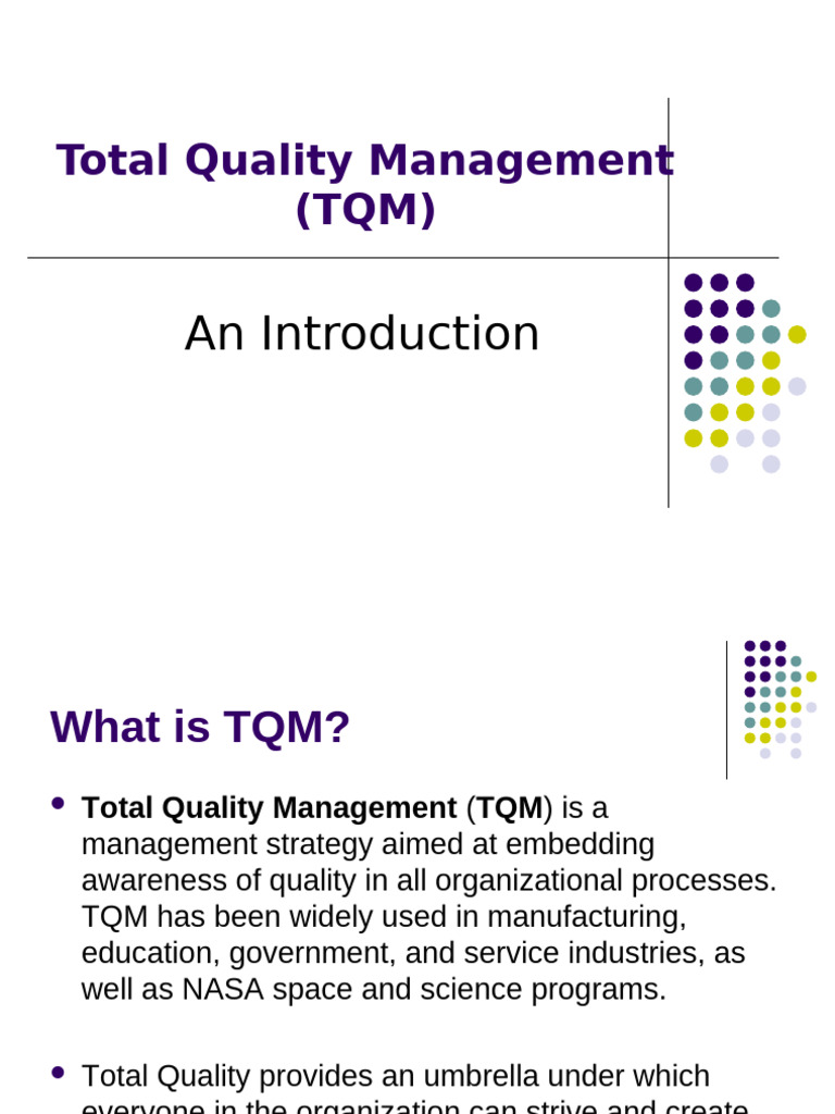 What is TQM | PDF | Quality (Business) | Quality Management