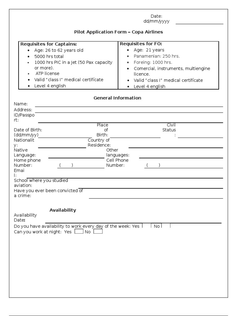 Application Form (24 Nov 2011) | PDF | Aviation | Business