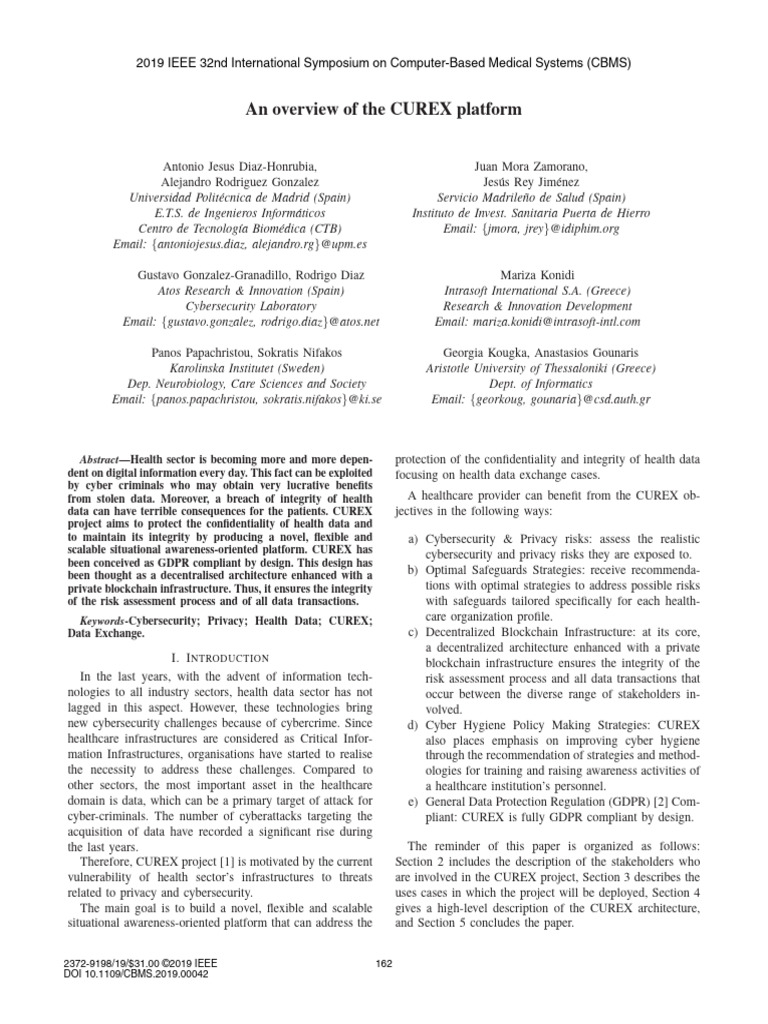 CUREX: Securing Health Data Integrity | PDF | Computer Security | Security
