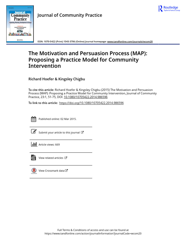 The Motivation and Persuasion Process MAP Proposing A Practice Model ...