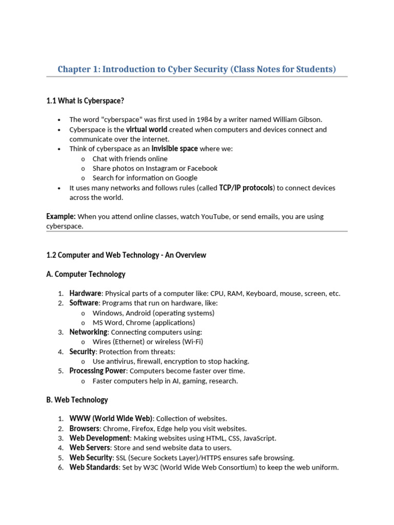 Introduction to Cyber Security Basics | PDF | World Wide Web | Internet ...