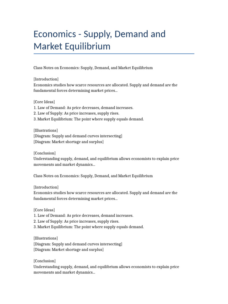 Economics - Supply, Demand and Market Equilibrium | PDF | Supply And Demand | Economic Equilibrium