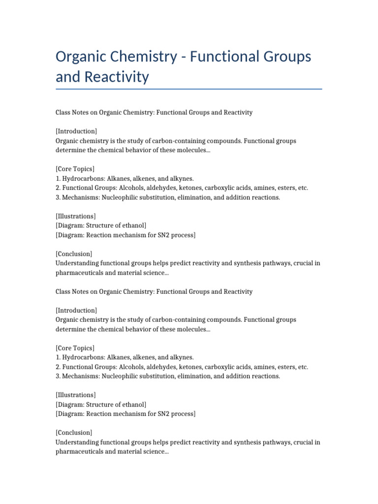 Organic Chemistry: Functional Groups Guide | PDF | Functional Group | Ester