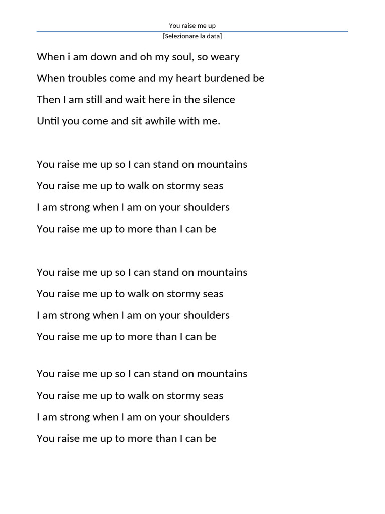 You Raise Me Up | PDF