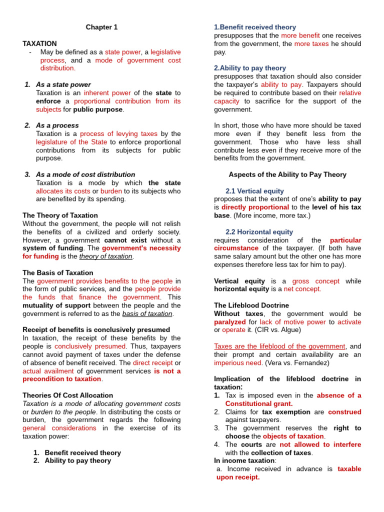 TAX REVIEWER | PDF | Taxes | Double Taxation