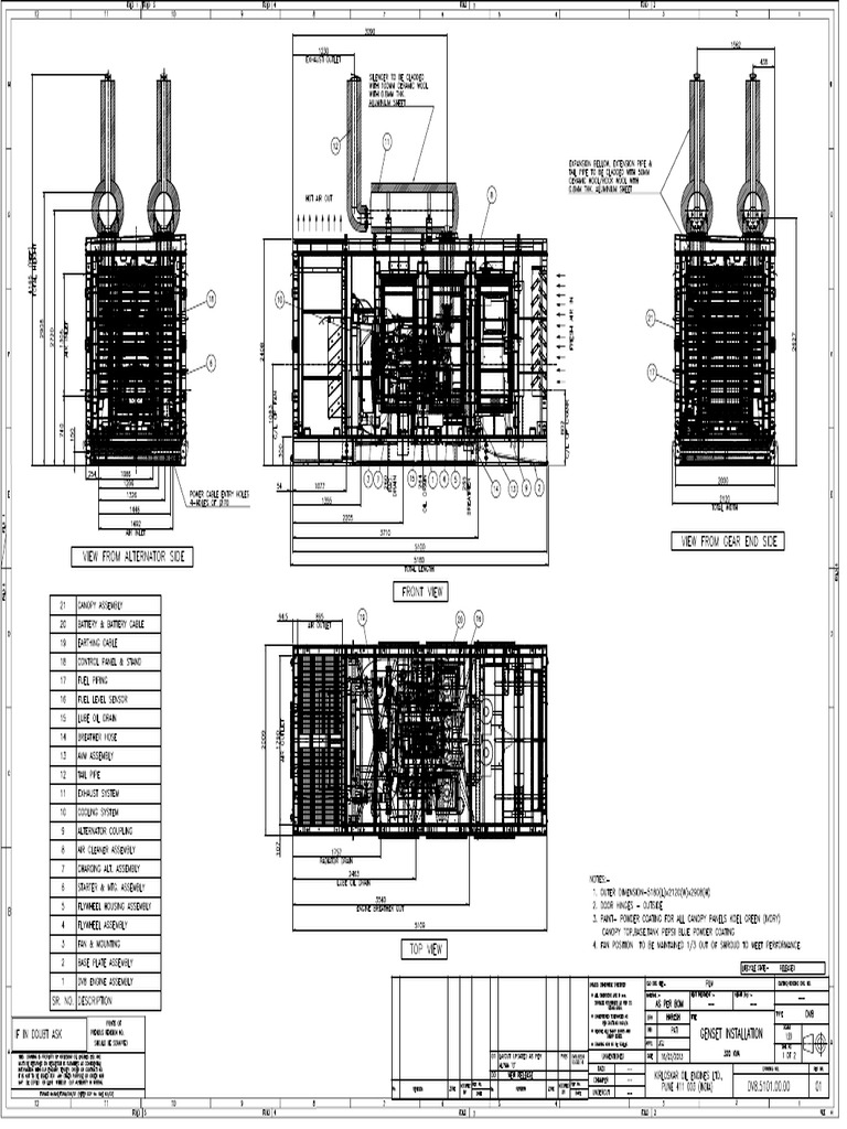 320 KVA GA Drawing | PDF