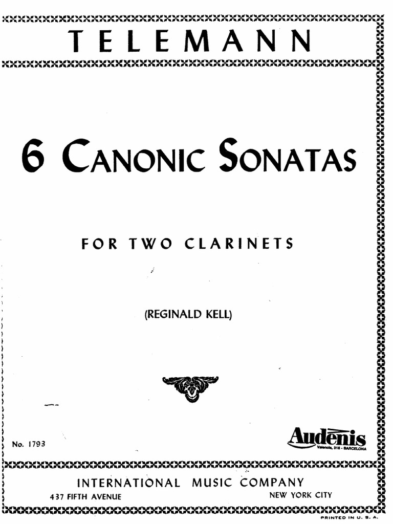 Telemann - 6 Canonic Sonatas For 2 Cl. | PDF