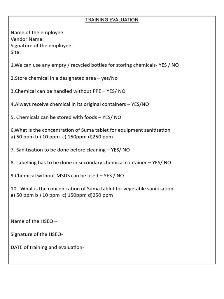 Training Evaluation Sip | PDF