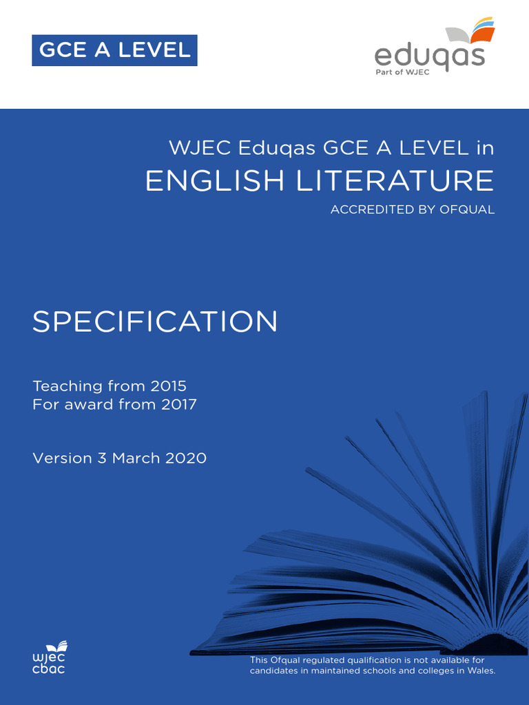 Eduqas A Level English Lit Spec From 2015 e | PDF | Poetry