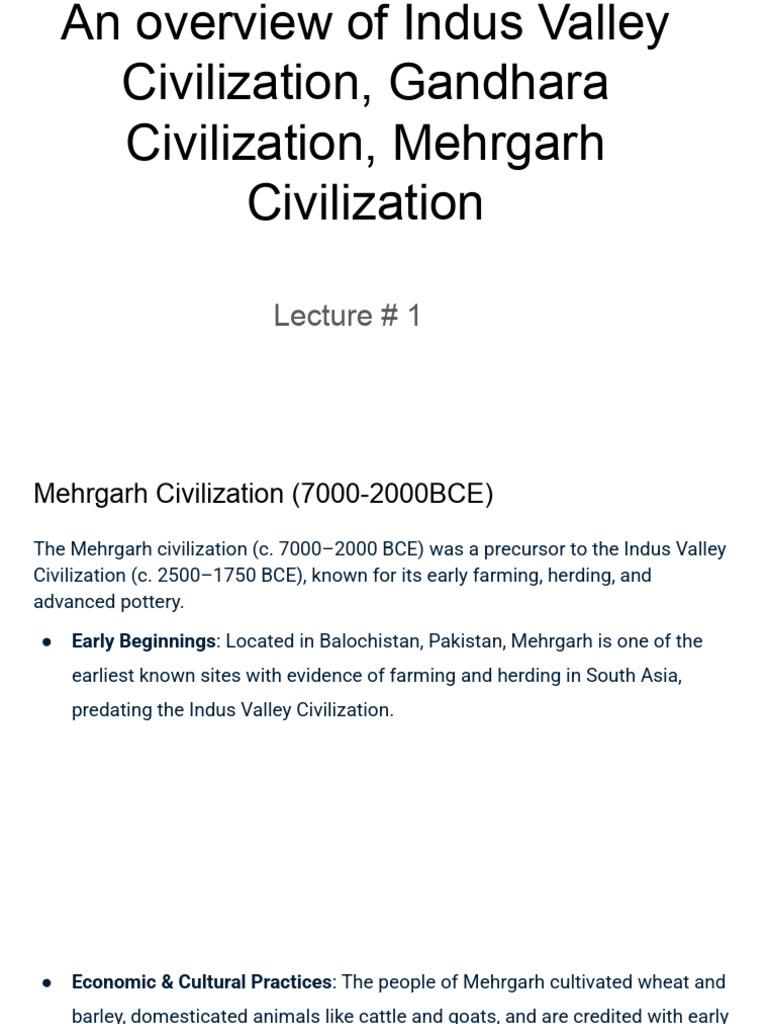 An Overview of Indus Valley Civilization, Gandhara Civilization ...