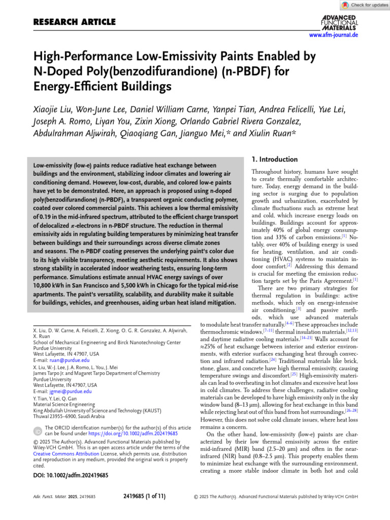 High Performance Low Emissivity Paints Enabled by N Doped Poly ...