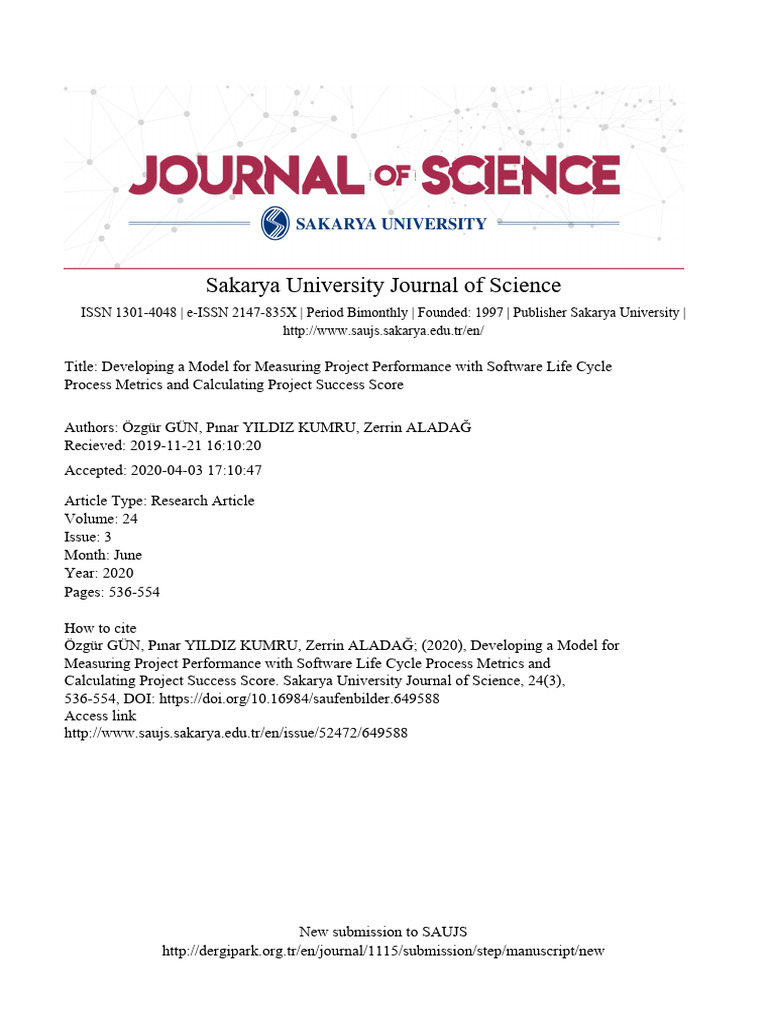 Developinga Modelfor Measuring Project Performancewith Software Life Cycle Process Metricsand ...