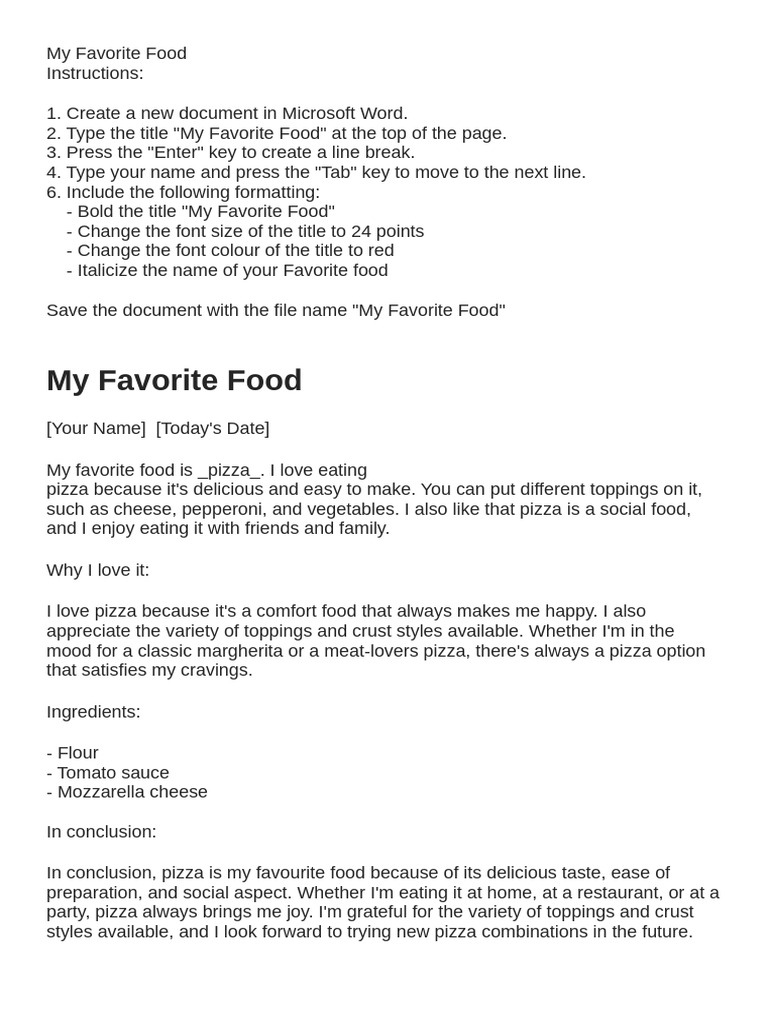 Ms. Word Processing Exercise 1 | PDF