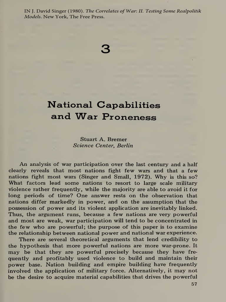National Power and War Participation Analysis | PDF | Empirical Evidence