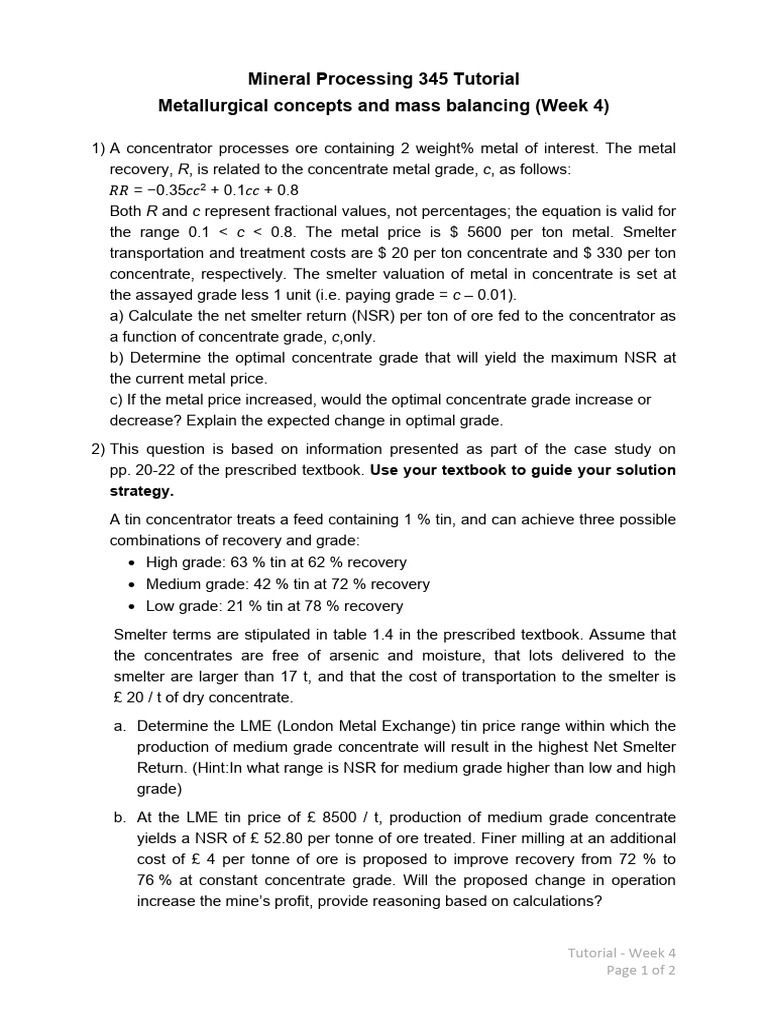 MP345 Week 4 Tutorial | PDF | Metals | Chemical Substances