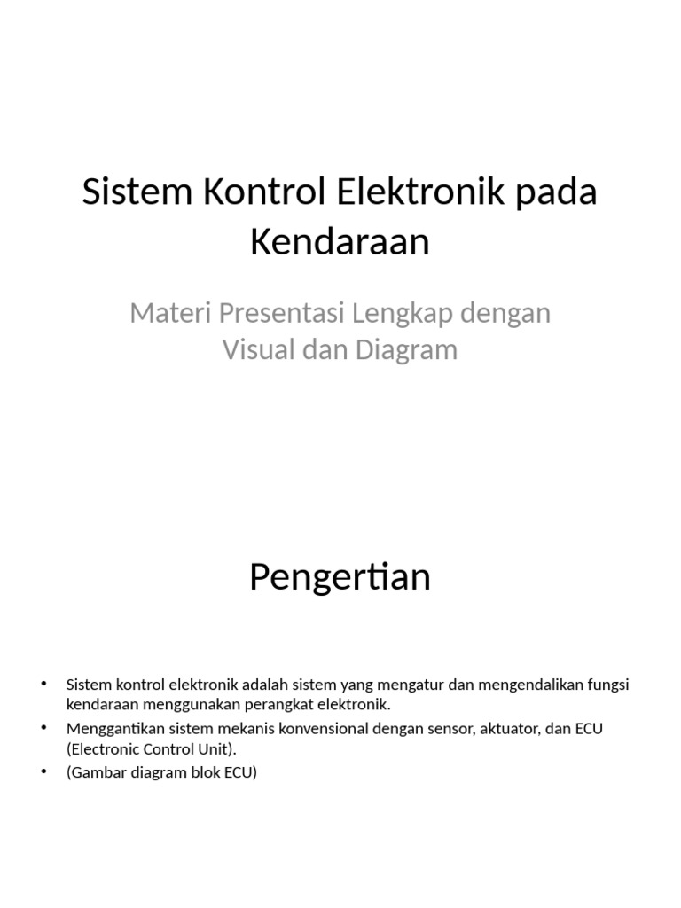 Sistem Kontrol Elektronik Kendaraan Modern | PDF