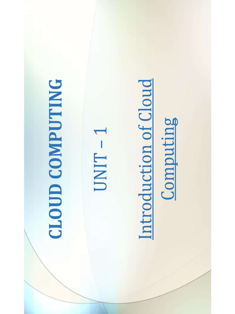 Cloud Computing INTRODUCTION | PDF
