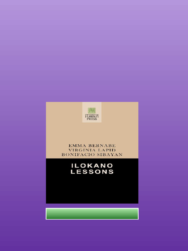 Ilokano Lessons Emma Bernabe Virginia Lapid Bonifacio Sibayan full | PDF
