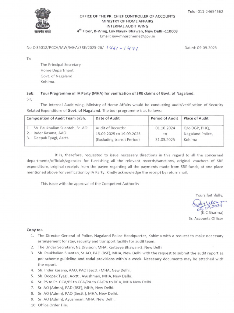 SRE Tour Order of Nagaland | PDF