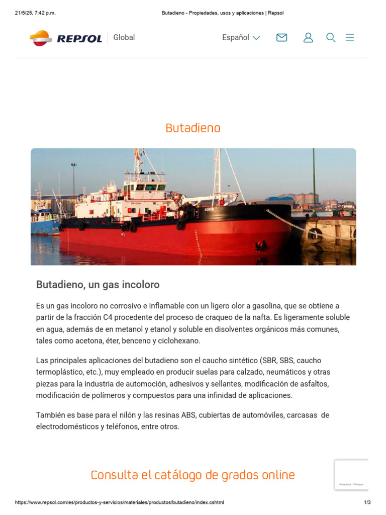 Butadieno: Usos y propiedades clave | PDF | Compuestos químicos ...