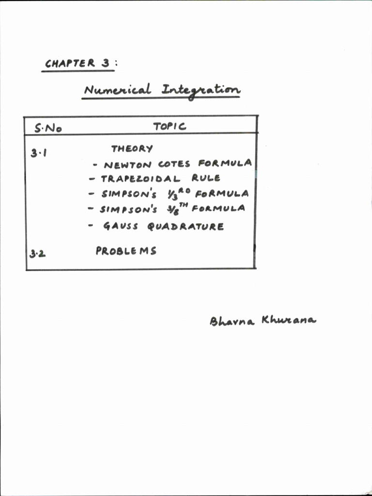 Chapter-3 Numerical Integration 1 | PDF