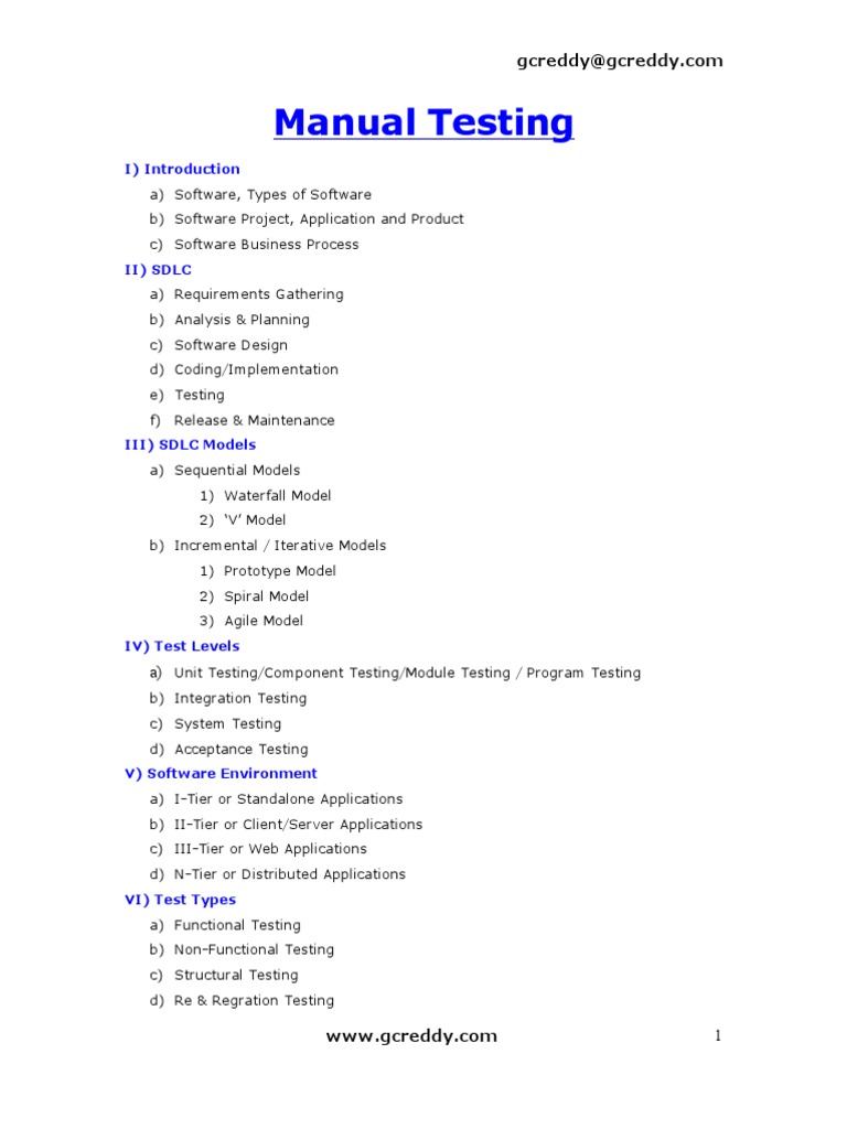 Manual Testing Training | PDF