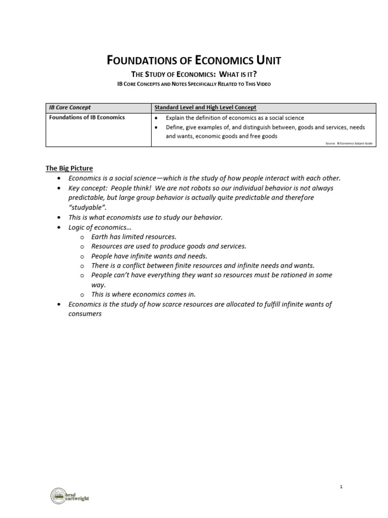 Foundations of Economics Explained | PDF