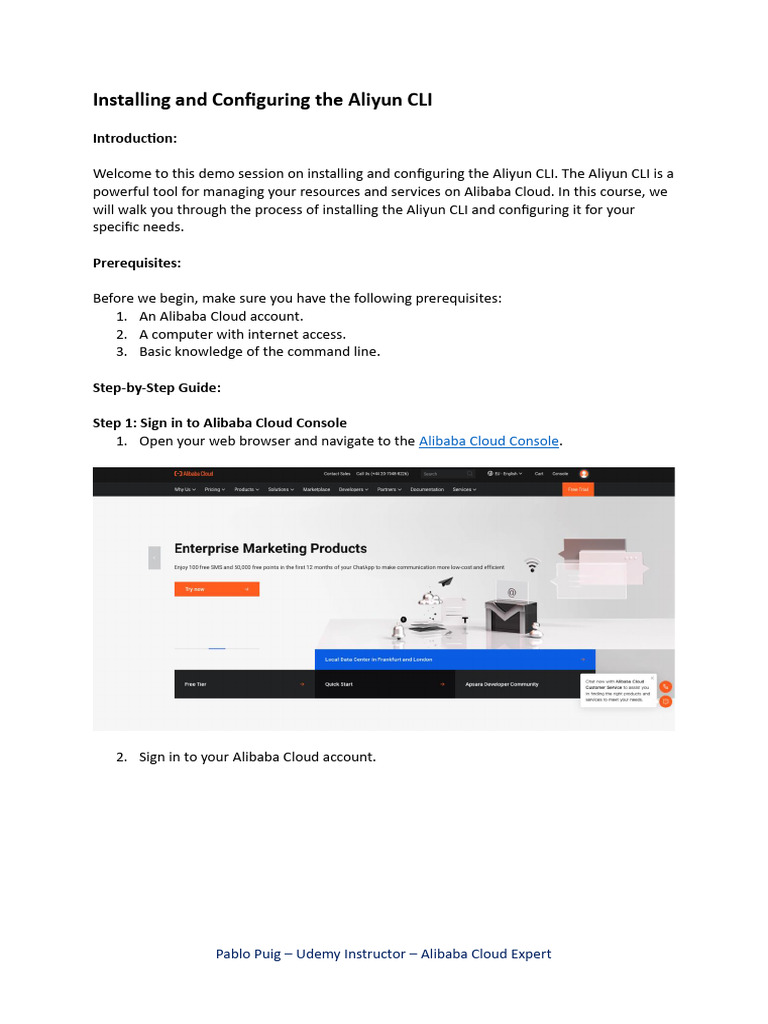 How to Installing and Configuring the Aliyun CLI | PDF | Command Line Interface | Cloud Computing