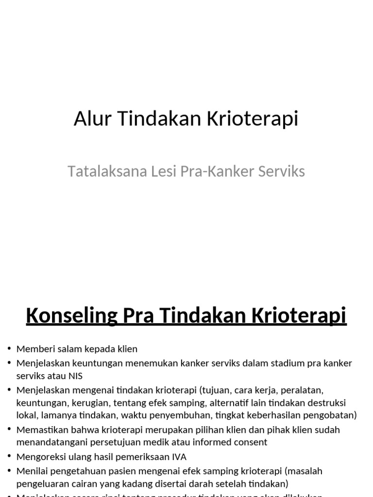 Narasi Alur Tindakan Krioterapi 2 | PDF