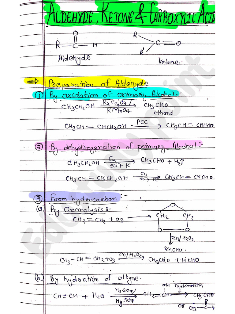 Aldehyde Ketone and Carboxylic Acid (Edustudy Point) - Unlocked | PDF