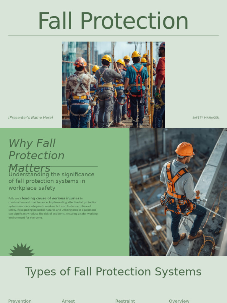 Presentation - Fall Protection | PDF | Occupational Safety And Health ...