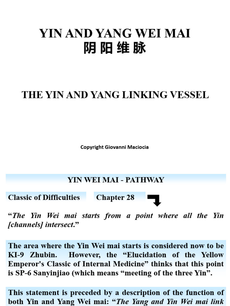 Yin and Yang Linking Vessel Sample | PDF | Heart | Thorax