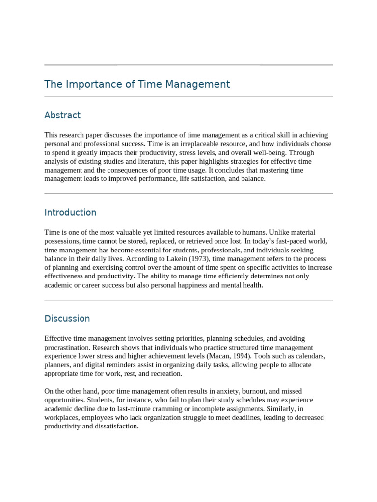 Mastering Time Management Skills | PDF | Professional Skills | Time ...