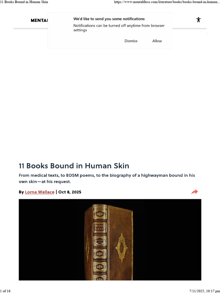 Unique Books Bound in Human Skin | PDF