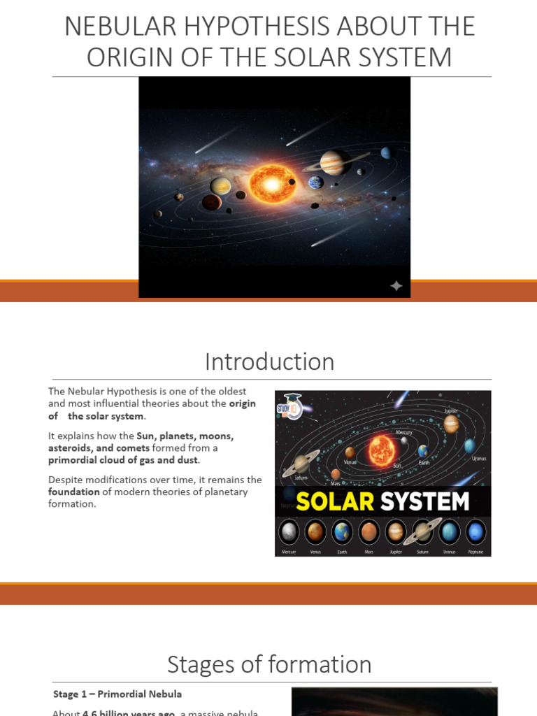 Nebular Hypothesis of Solar System Origin | PDF | Solar System | Planets