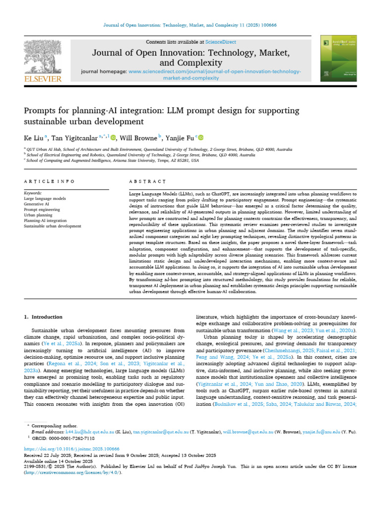 AI Prompt Engineering for Urban Planning | PDF | Methodology | Engineering
