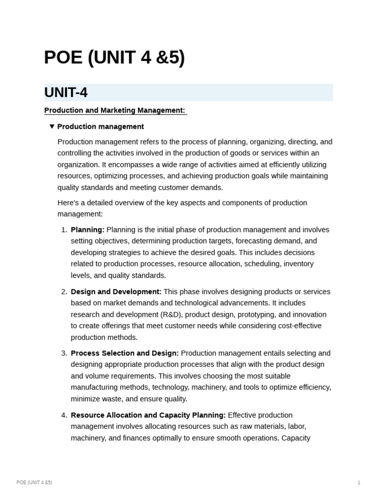 Poe (Unit-4 & 5) | PDF | Warehouse | Inventory