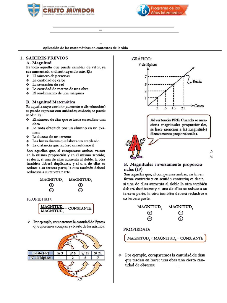 MT6 - Magnitudes Porporcionles | PDF