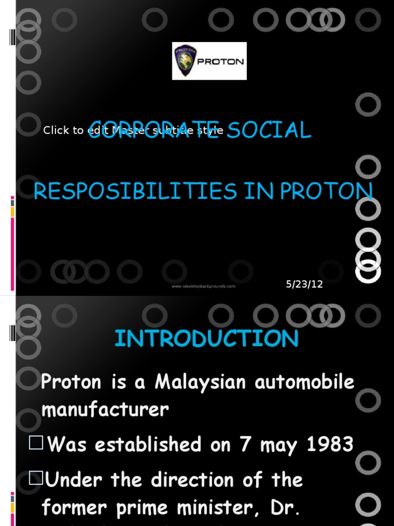 Proton's Corporate Social Responsibility Initiatives | PDF